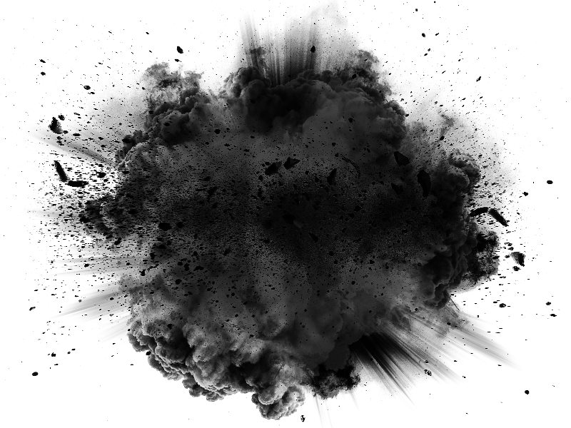 Big Explosion Blast With Black Smoke Cloud Background Free Fire And